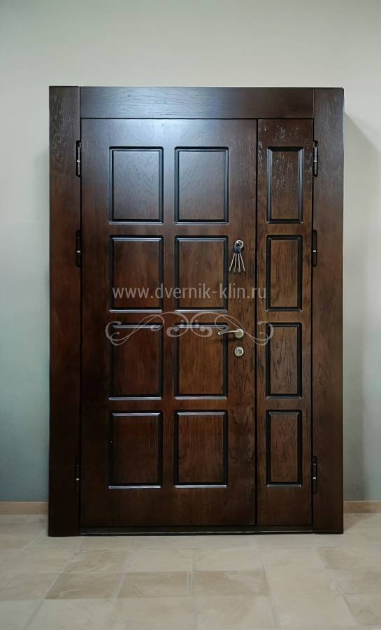 Черная стальная дверь МДФ RAL КД-968